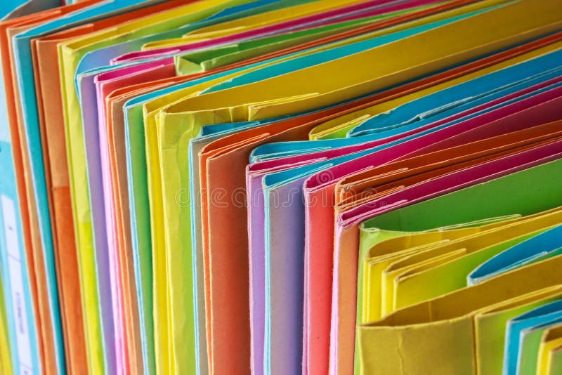 File Folders with Blank Labels Stock Photo - Image of system, organize ...
