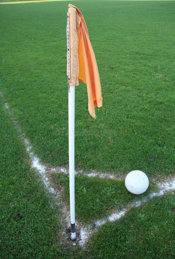 Soccer Corner Flag and Boundary Lines Stock Image - Image of boundary ...