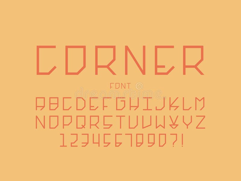 Corner Font. Vector Alphabet Stock Vector - Illustration of text ...