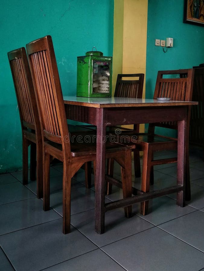 The Corner of the Food Stall Stock Image - Image of furniture, table ...