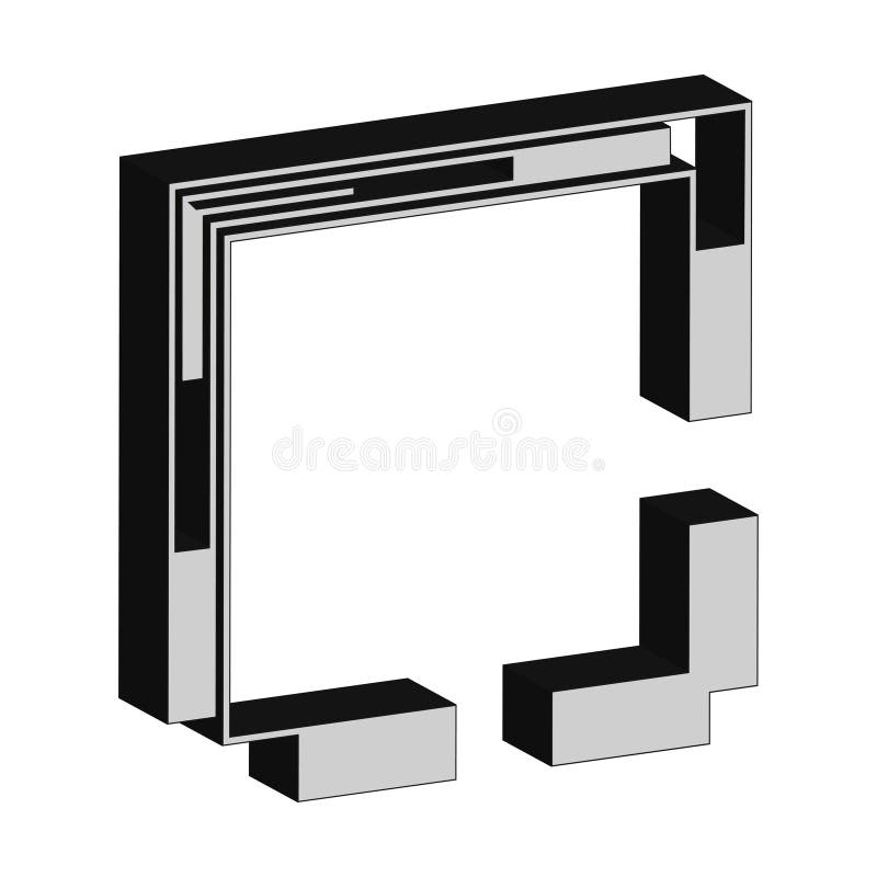 Corner Frame Design. Geometric Border Lines. Angular Shape Composition ...