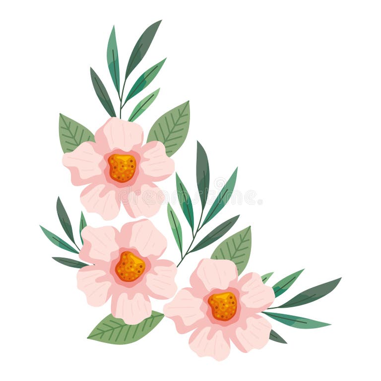 Corner Frame Flowers and Branches Stock Vector - Illustration of design ...