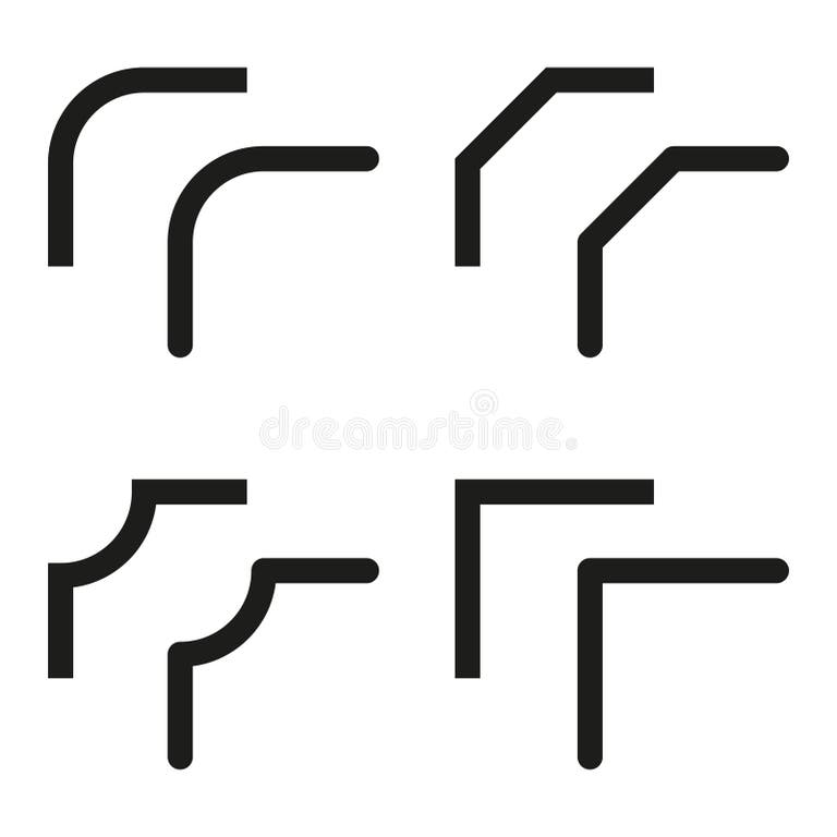 Corner Frame Marks. Geometric Positioning Guides. Minimal Black ...