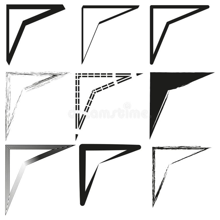 Corner Frame Set. Sharp Angle Design. Decorative Border Shapes ...