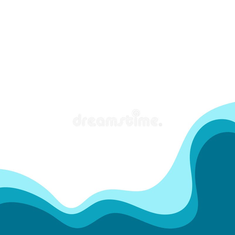 Corner Frame Water Design Elements Isolate. Waves Frame Vector Stock ...