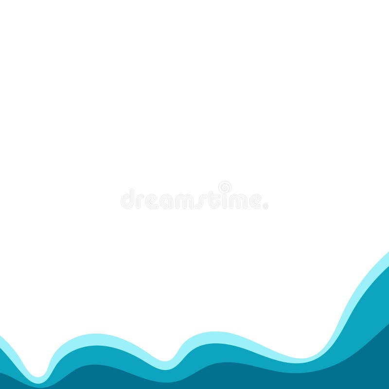 Corner Frame Water Design Elements Isolate. Waves Frame Vector Stock ...