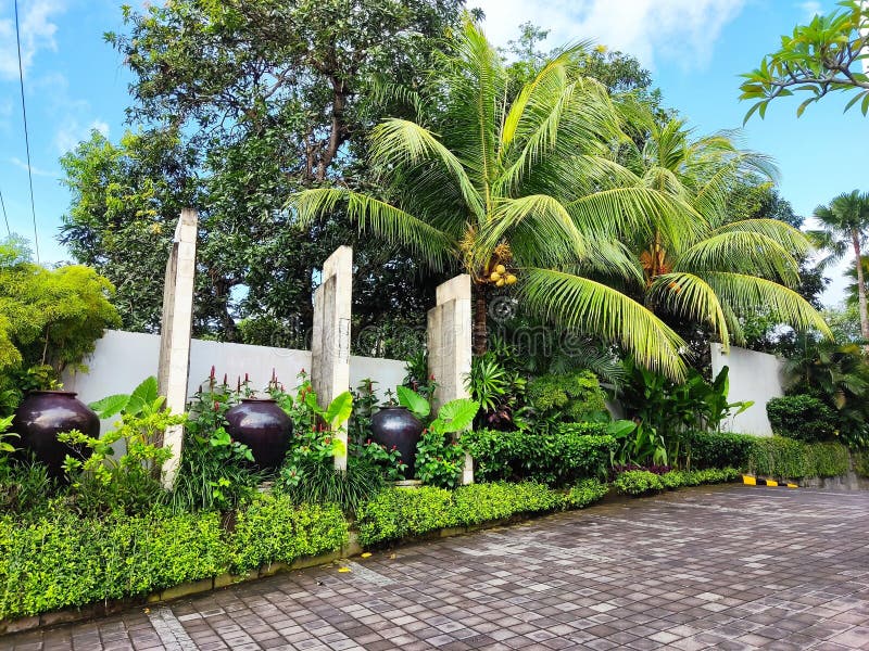 Corner Garden Close the Entrance Stock Image - Image of courtyard ...