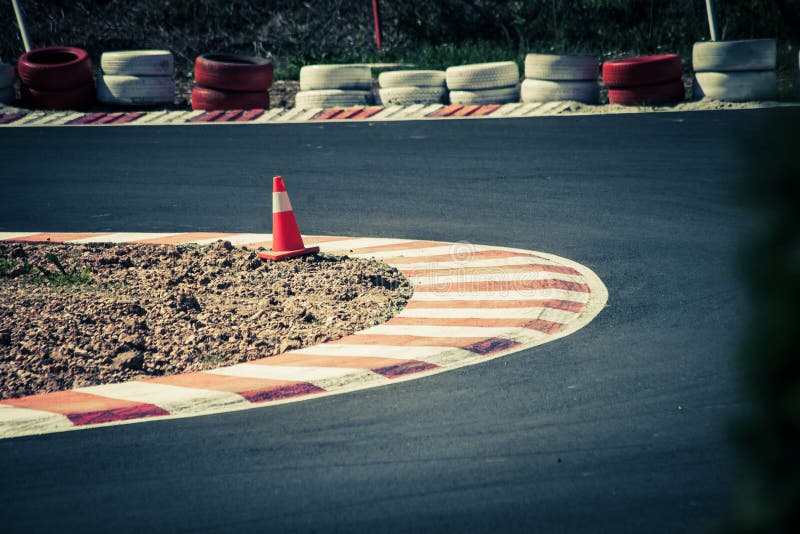 Corner of the gokart track stock image. Image of speed - 93121763