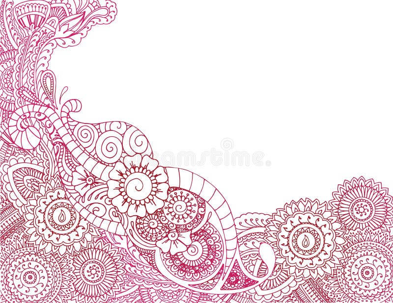 Corner Henna stock vector. Illustration of detailed, flower - 26174822