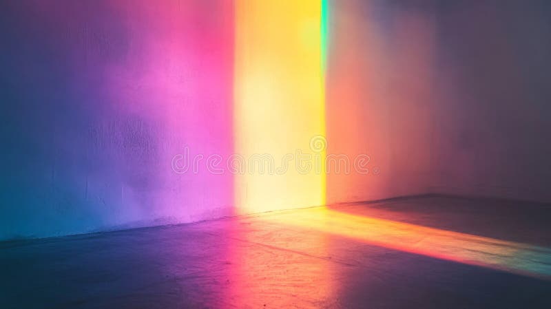 A Corner Illuminated with a Colorful Light Beam Stock Illustration ...