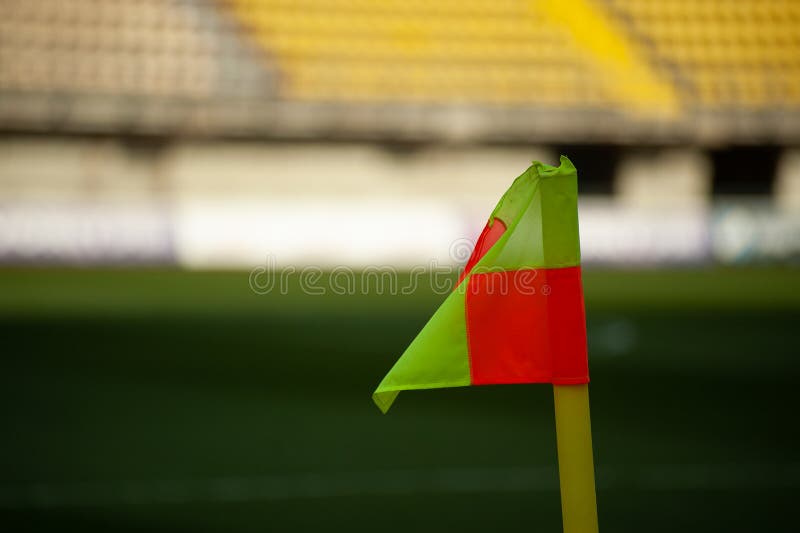Corner Kick of Football Field with Flag Stock Image - Image of team ...