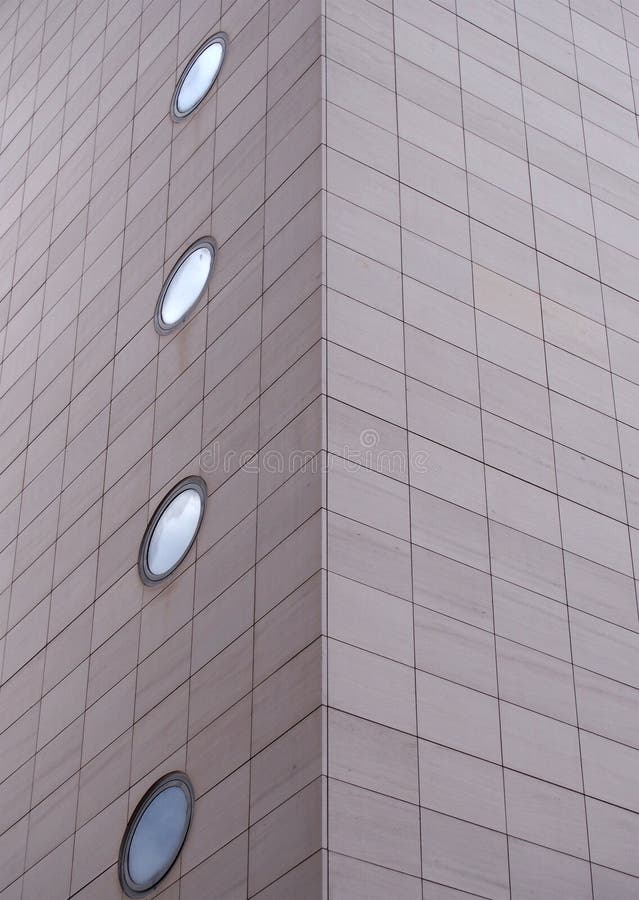 Corner of a Large Modern Commercial Building with Grey Rectangular ...