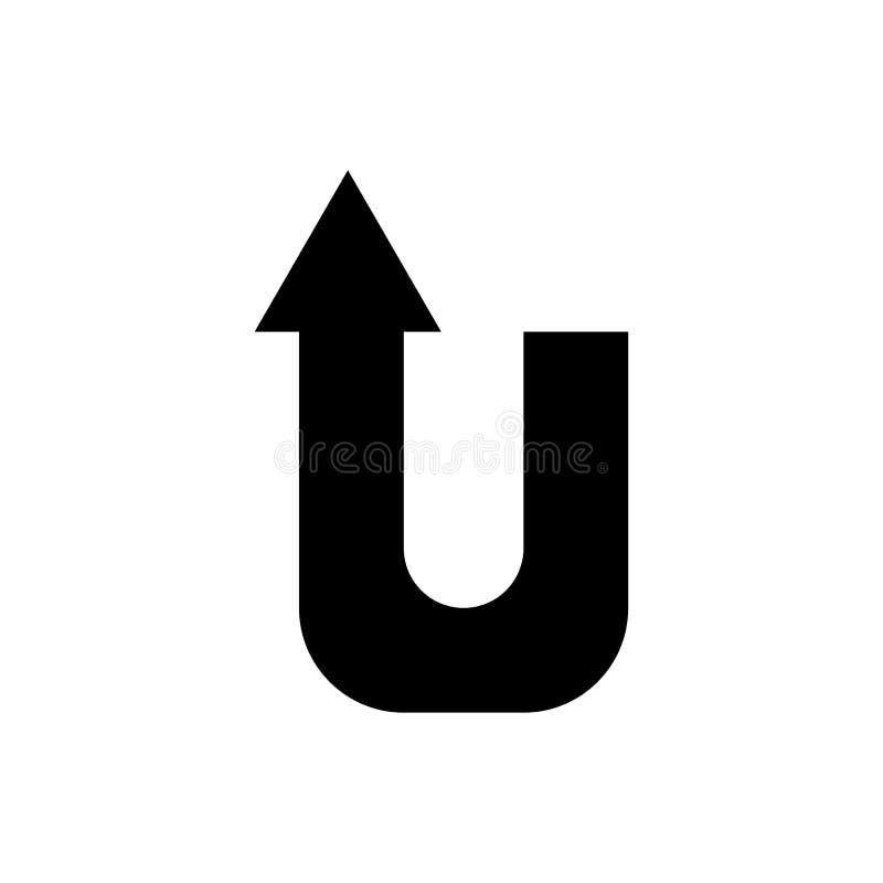 Corner Left Up Arrow. Turn Direction Sign. Navigation Concept. Simple ...