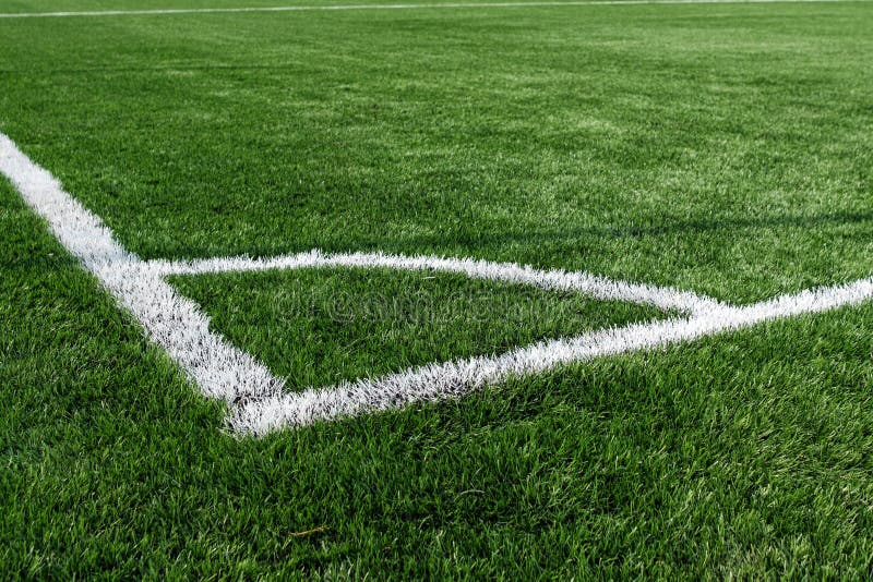 Corner Marking on the Pitch for Soccer Games Stock Image - Image of ...