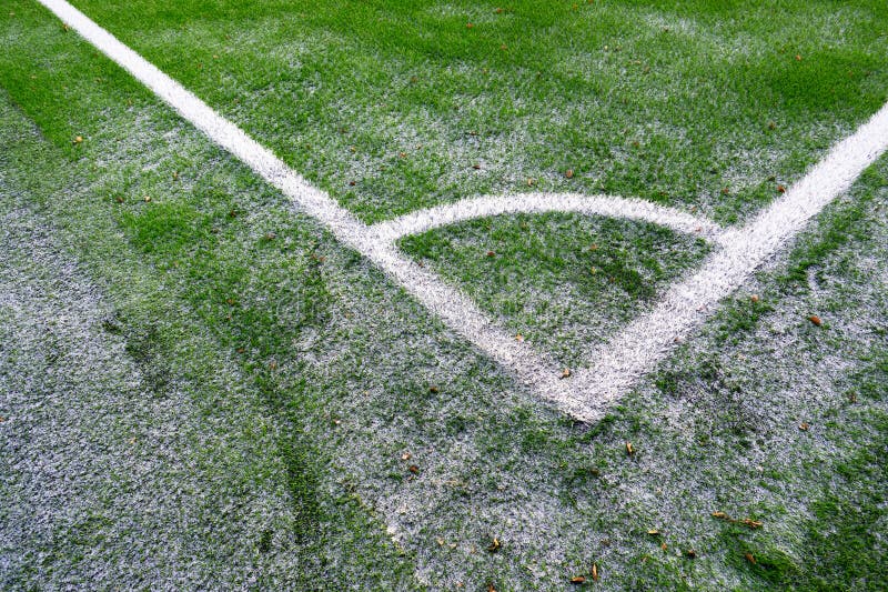 Corner Markings of an Artificial Turf Football Field.. Stock Image ...