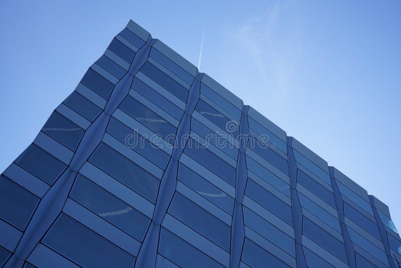 Corner of Modern Building in Blue Skies Stock Image - Image of daylight ...