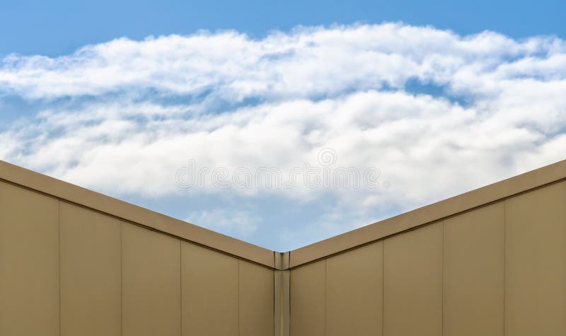 Corner of a Modern Building and Blue Sky with Clouds Stock Image ...