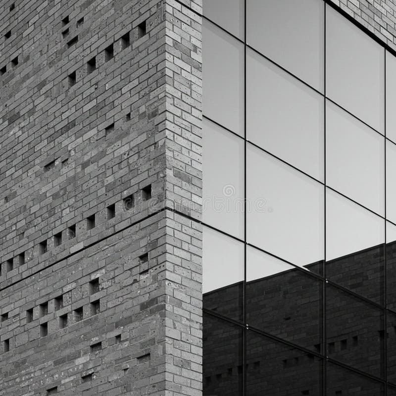 Corner of a Modern Building Featuring a Combination of Brick and Glass ...