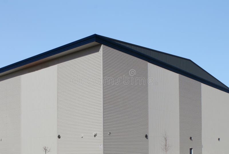 Corner of Modern Industrial Building Stock Photo - Image of sheet ...