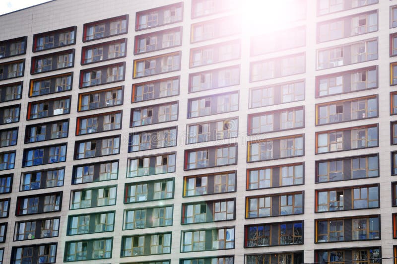 Corner of a Modern Residential Building Against the Sky Stock Photo ...