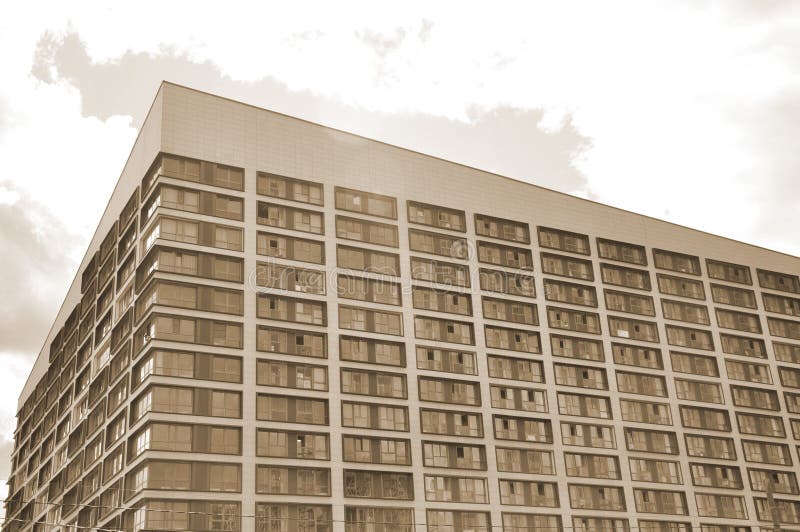 Corner of a Modern Residential Building Against the Sky Stock Image ...
