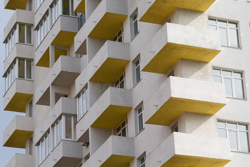 Corner of a Newly Built Multi-story Building Stock Photo - Image of ...