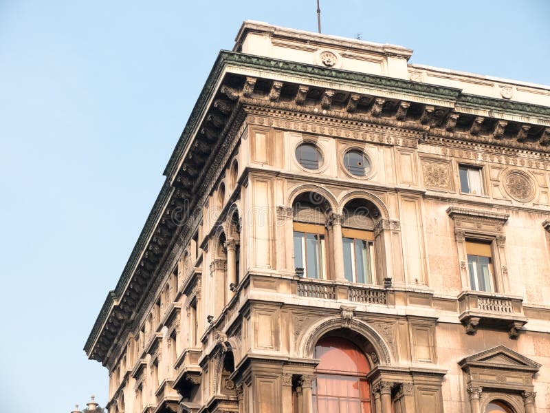 Corner of Old Building with Rooftop Cornice Stock Image - Image of ...