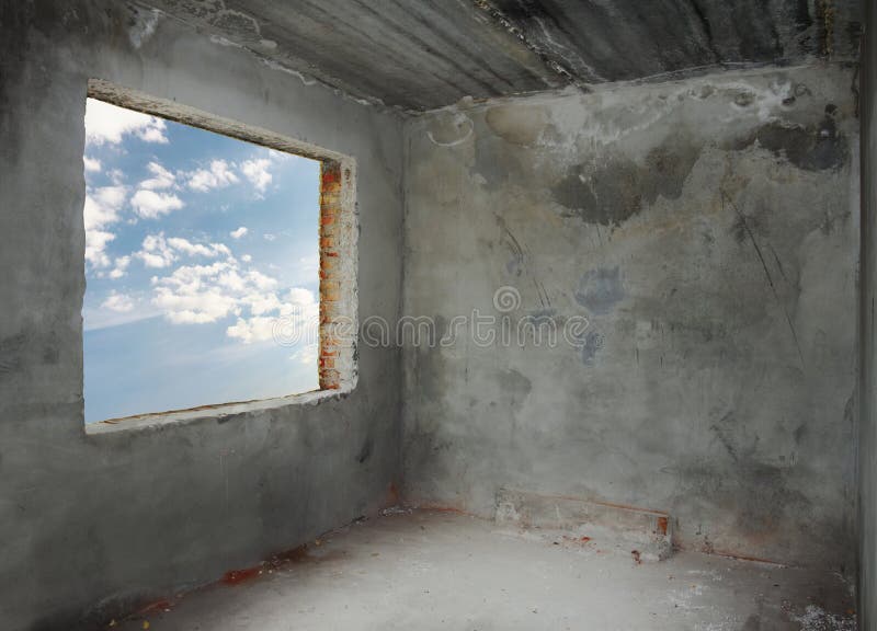Concrete room with window stock image. Image of cement - 30053203