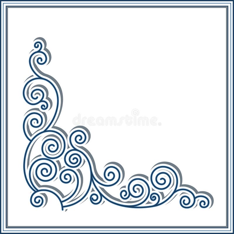 Corner ornament on white stock vector. Illustration of curly - 42243691