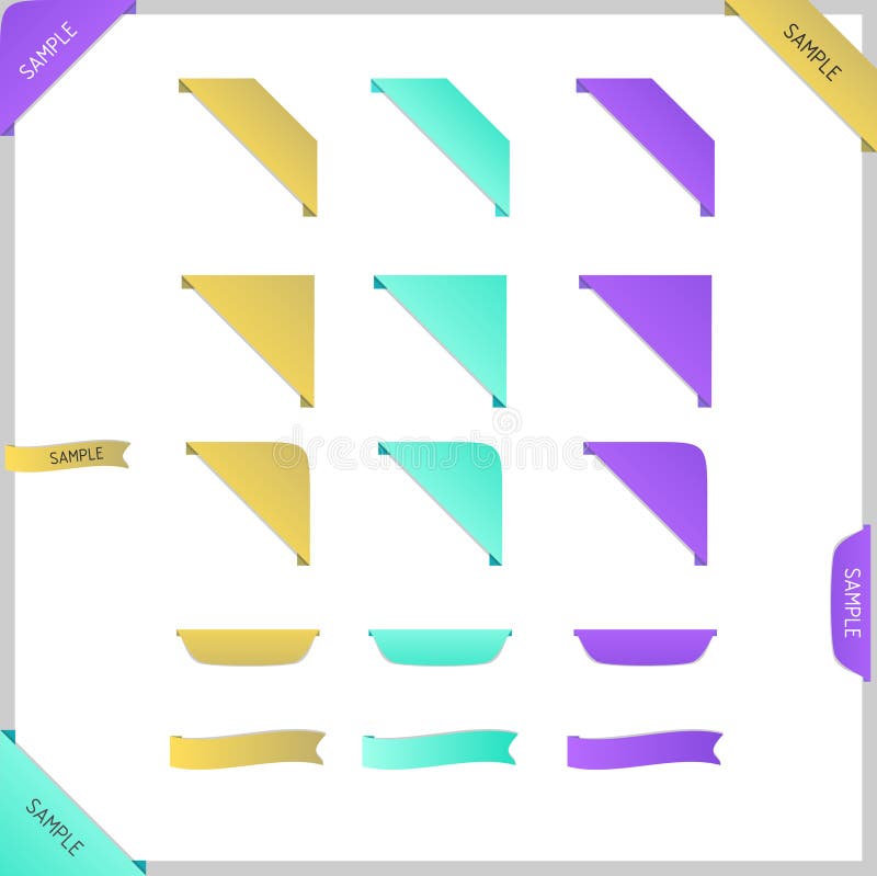 Page Ribbon with Glossy Button Stock Vector - Illustration of ...