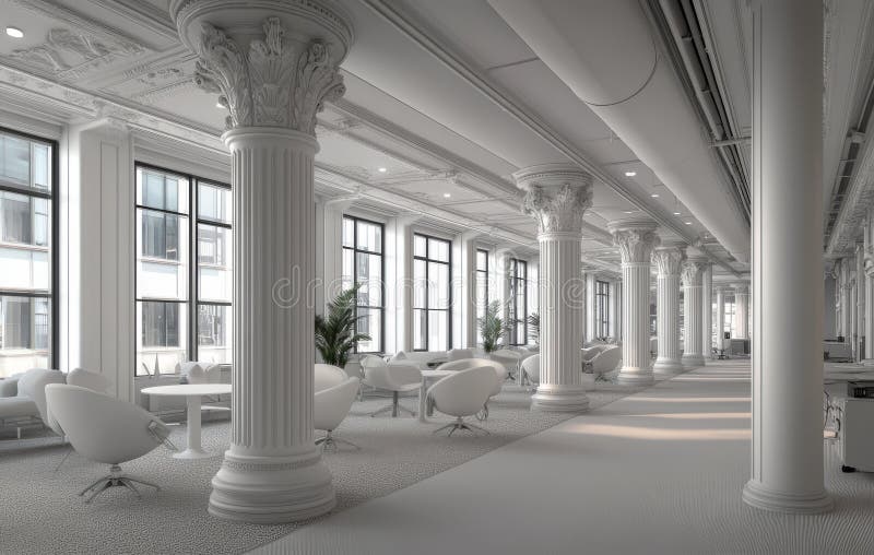 A Corner Perspective of a Room Featuring Black Lines As a Grid Stock ...