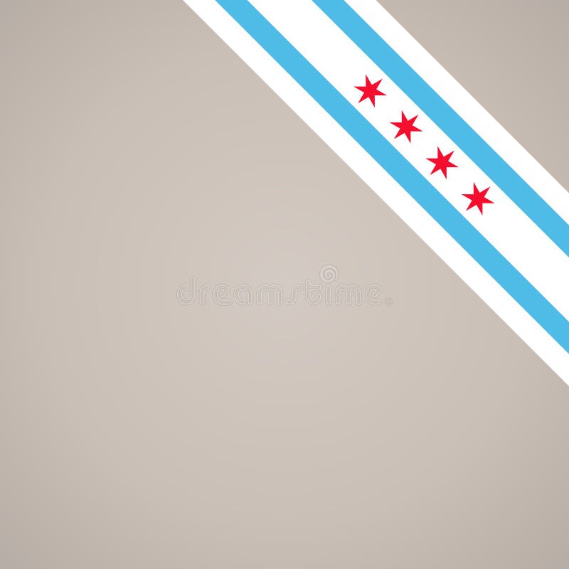 Corner Ribbon Flag of Chicago Stock Vector - Illustration of banner ...
