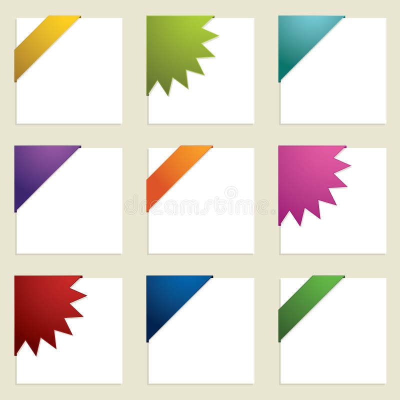 Corner ribbons stock vector. Illustration of yellow, paper - 16356994