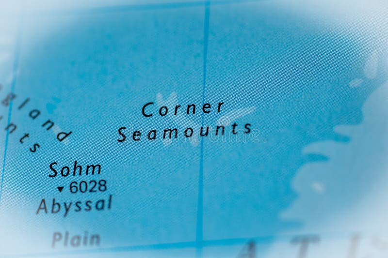 Corner Rise Seamounts Highlighted on a World Map Stock Photo - Image of ...