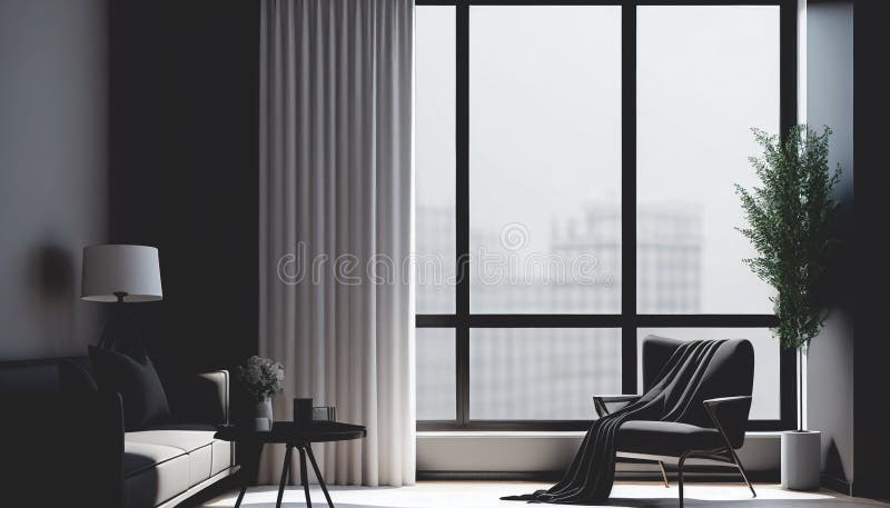Corner of Room with Beautiful View Created with Generative AI ...