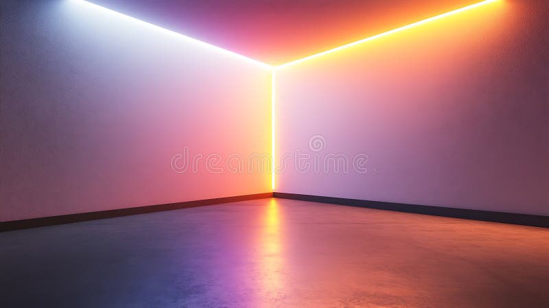 Pink Room Corner Illuminated Neon Lighting Stock Photos - Free ...