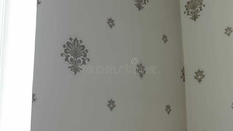 Corner of the Room with Wallpaper with a Pattern and Conditioning on ...