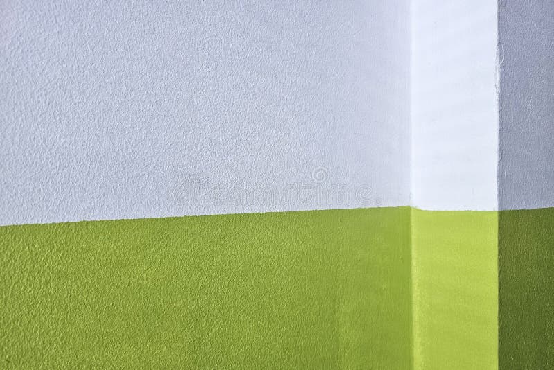 Corner Room with White and Yellow Paint Concrete Wall. Stock Image ...