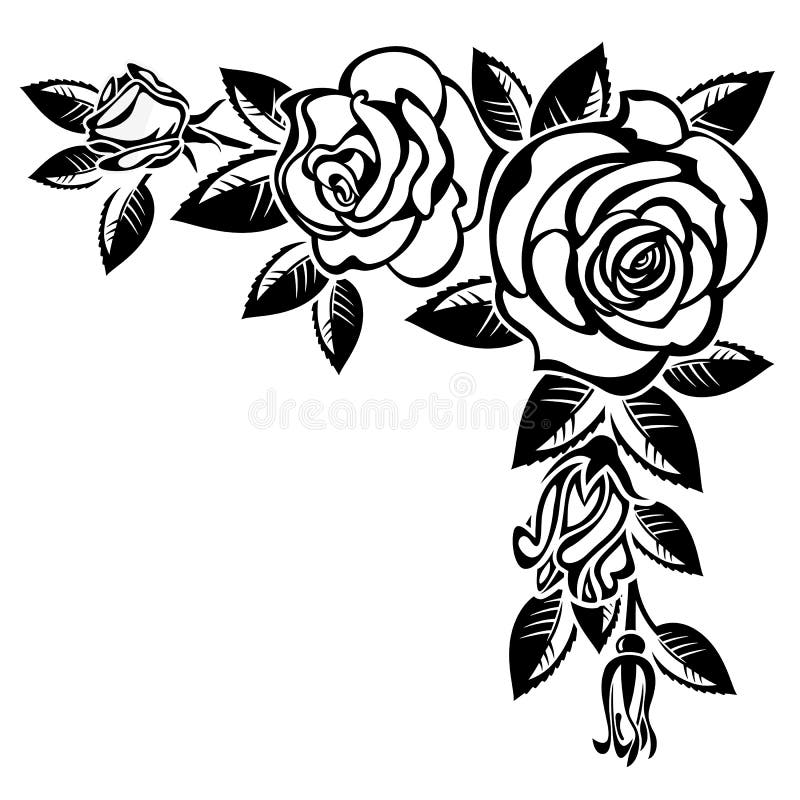 Corner of roses stock vector. Illustration of vector - 125857199