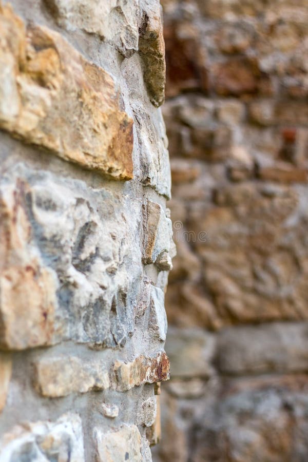 Corner of a Sandstone Wall of the Old Castle Stock Photo - Image of ...