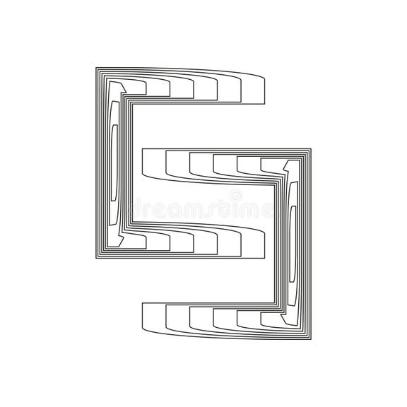 Corner Shaped Structure. Layered Angled Outlines. Vector Graphic Layout ...