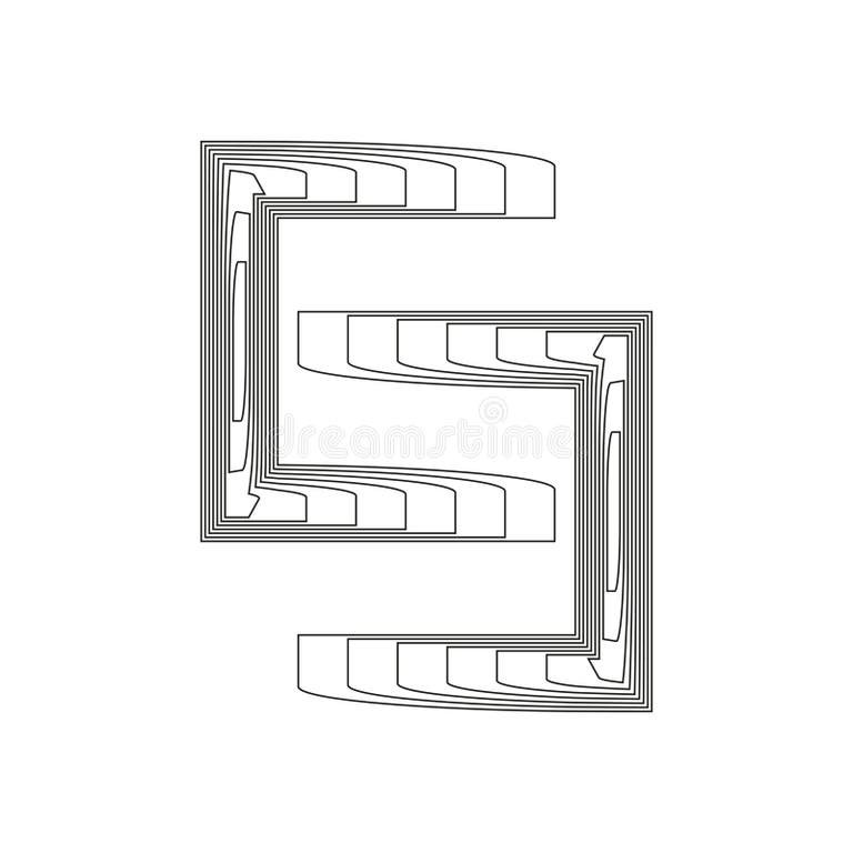 Corner Shaped Structure. Layered Angled Outlines. Vector Graphic Layout ...