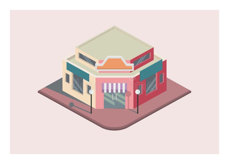 Corner Shop Building. Simple Flat Illustration Stock Vector ...
