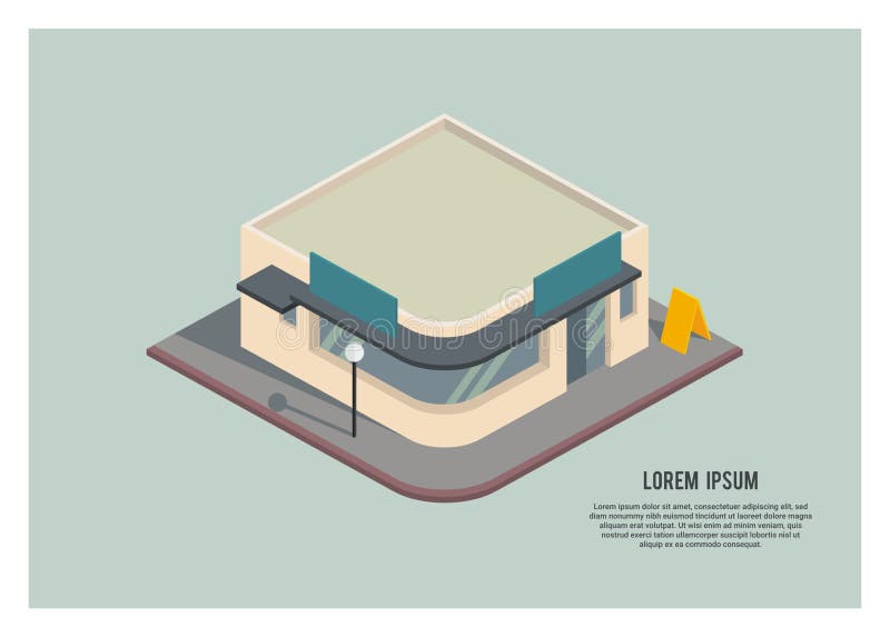 Corner Shop Building. Simple Flat Illustration. Stock Vector ...