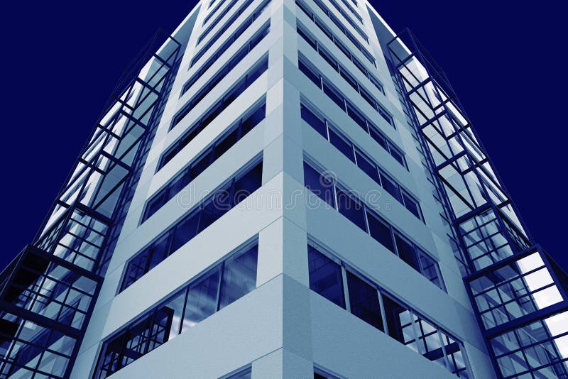 Corner skyscraper facades stock illustration. Illustration of urban ...