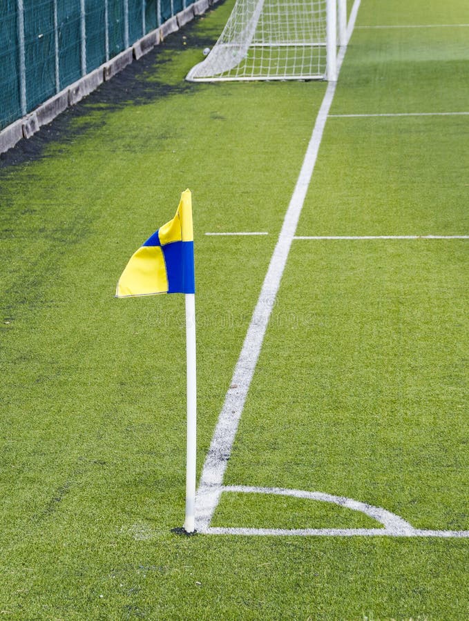 Corner of a soccer field stock image. Image of mark - 115159017