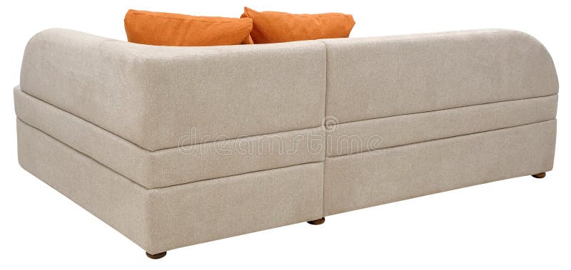 Corner Sofa Isolated on White Background. Back View. Including Clipping ...