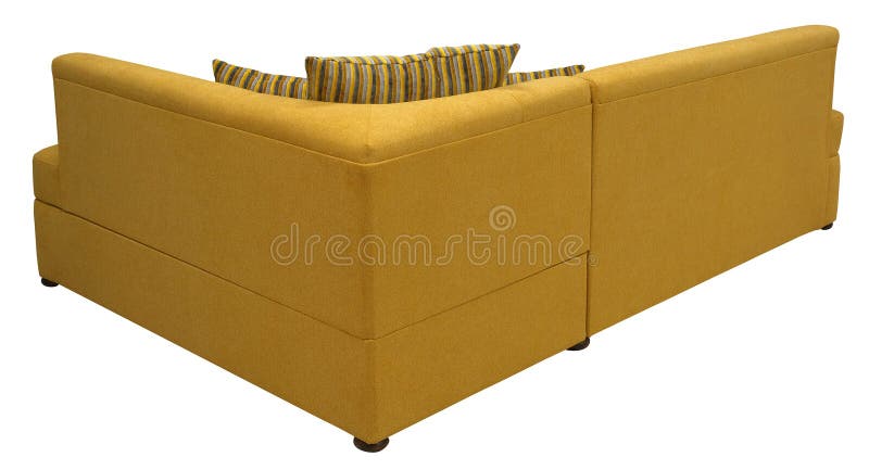 Corner Sofa Isolated on White Background. Back View. Including Clipping ...