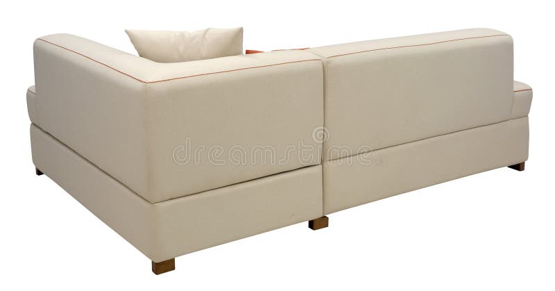 Corner Sofa Isolated on White Background. Back View. Including Clipping ...