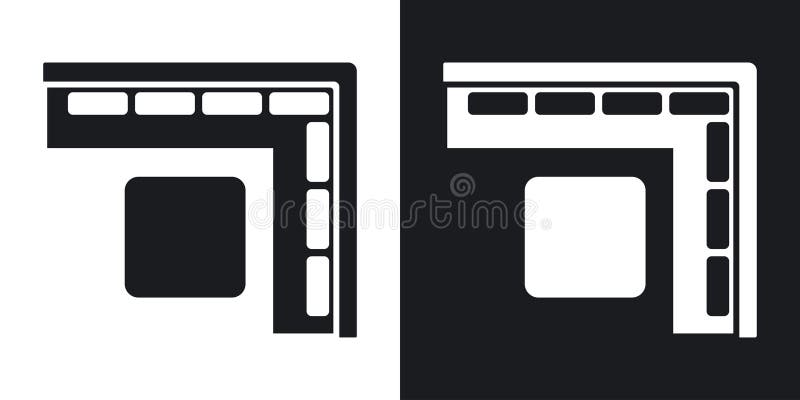 Corner Sofa Thin Line Vector Icon Set Stock Vector - Illustration of ...
